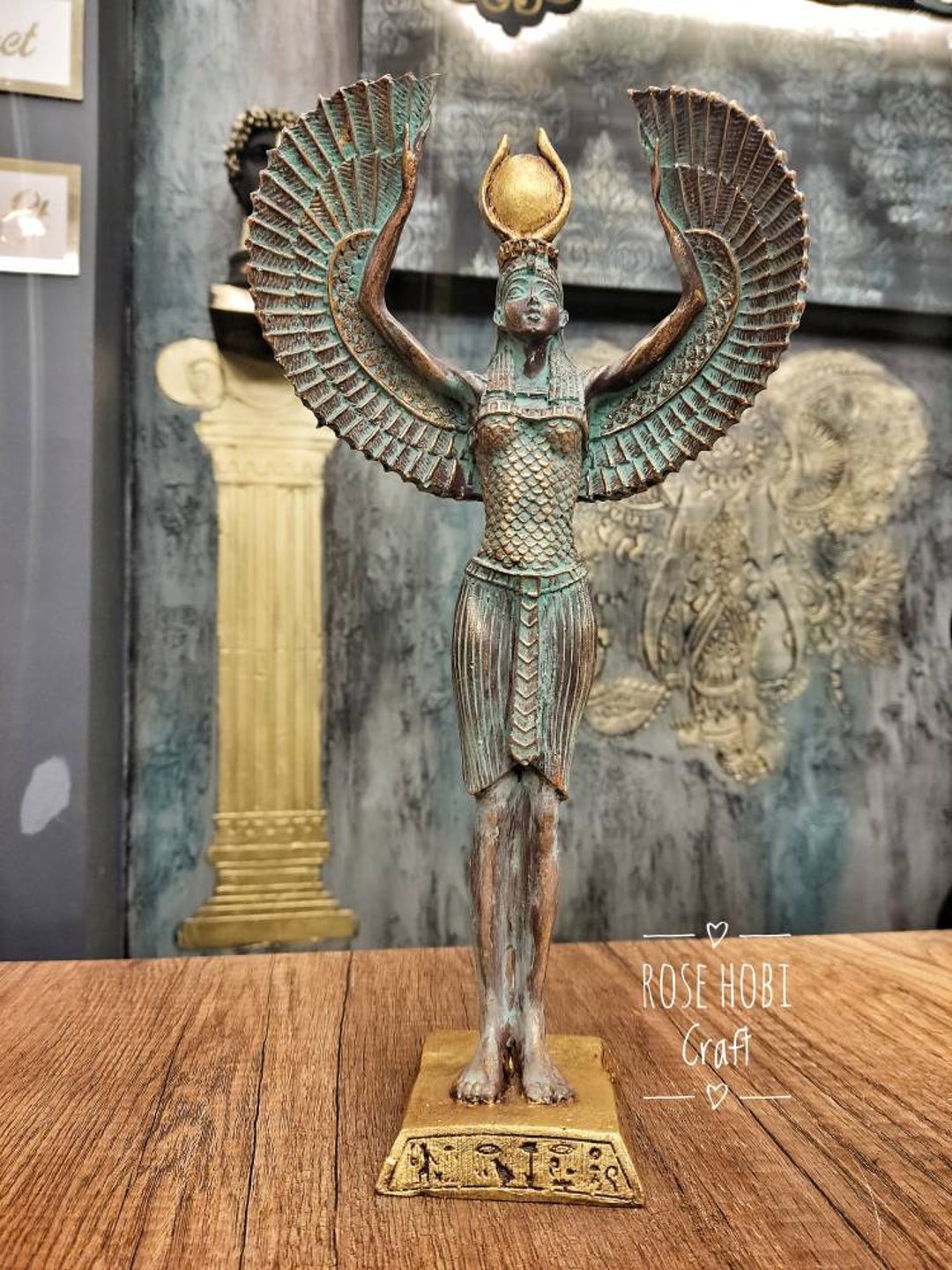 Isis Decorative Ancient Egyptian Statue, Polyester Sculpture - Etsy