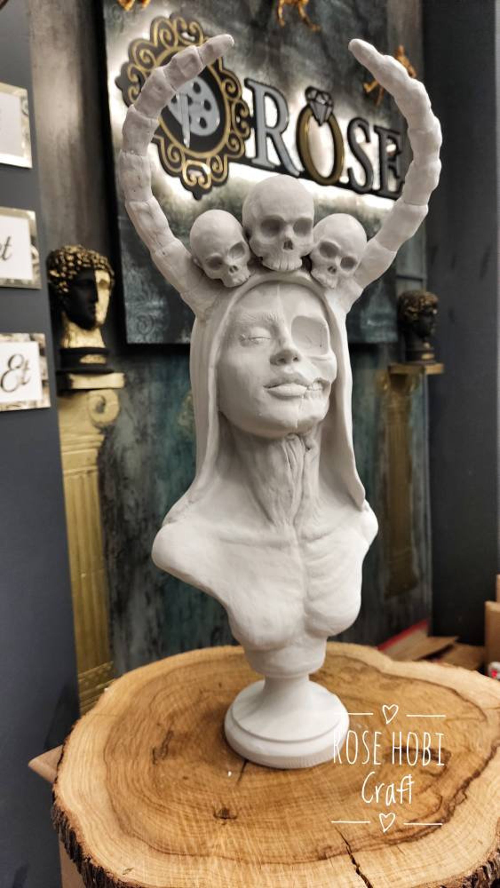 22 Inch Large Female Design Statue, Female Bust Statue, Bust, White ...