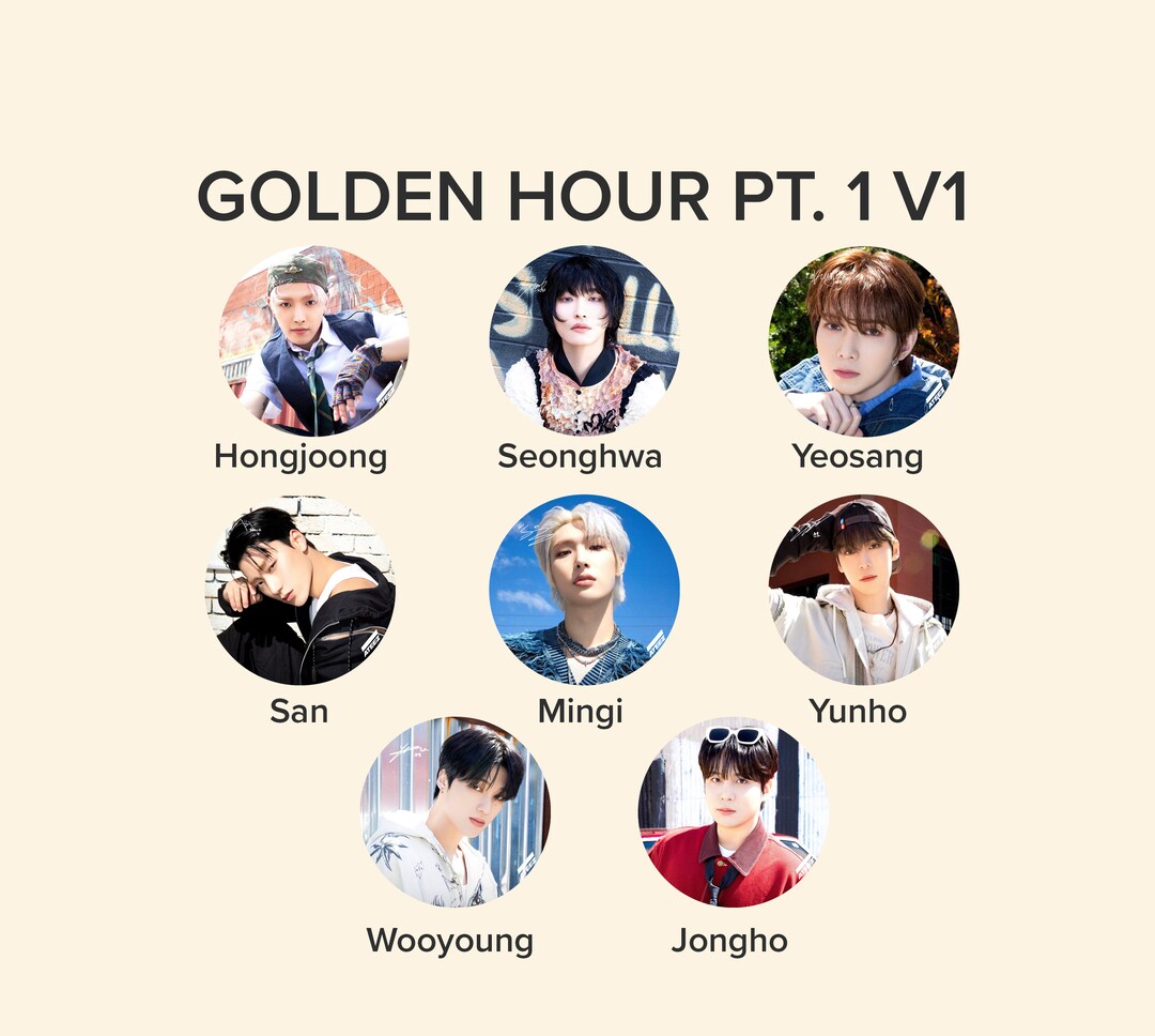 Ateez "golden Hour Pt. 1" Photo KPOP Picket / Fan With Ruffles - Etsy