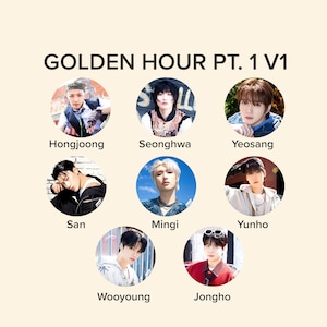 Ateez "golden Hour Pt. 1" Photo KPOP Picket / Fan With Ruffles - Etsy