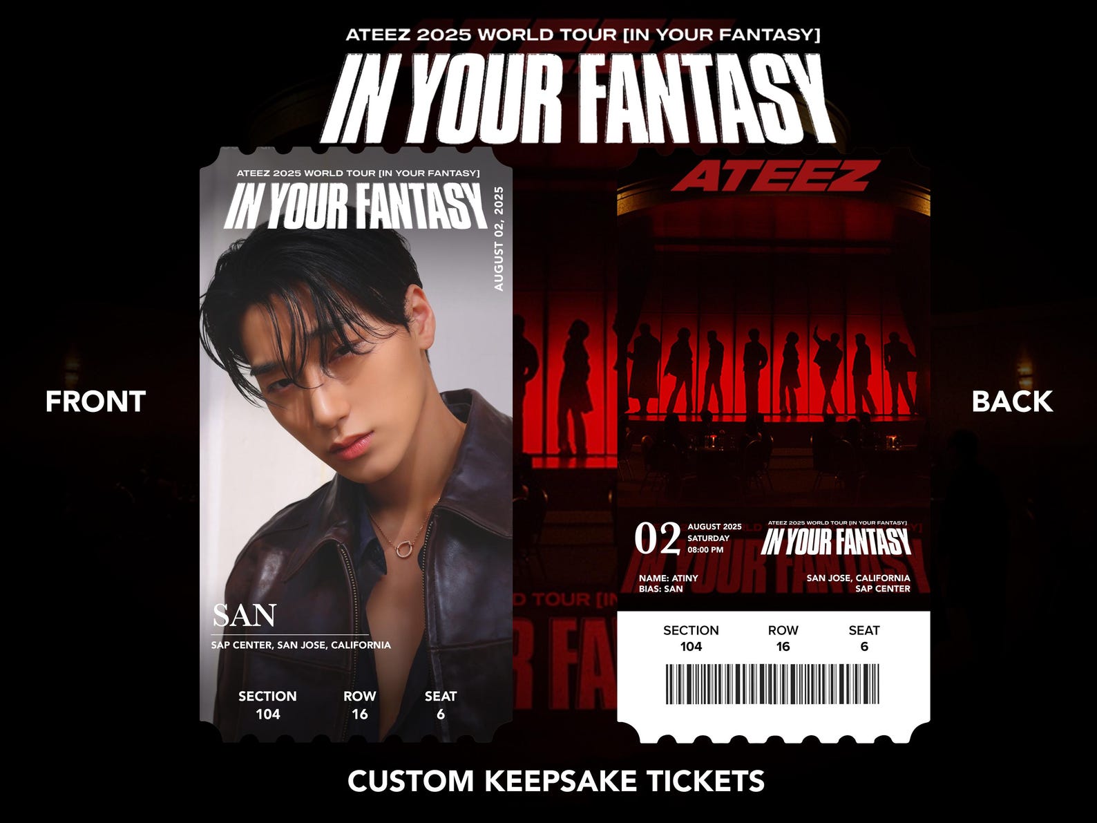 Ateez World Tour "in Your Fantasy" Custom Bias Physical | Memento ...