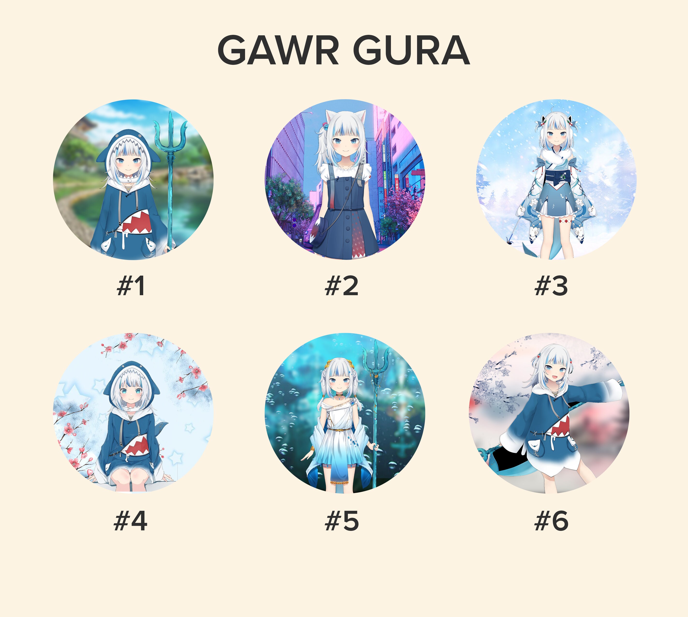 VTUBER GAWR GURA Photo Picket / Fan With Ruffles - Etsy