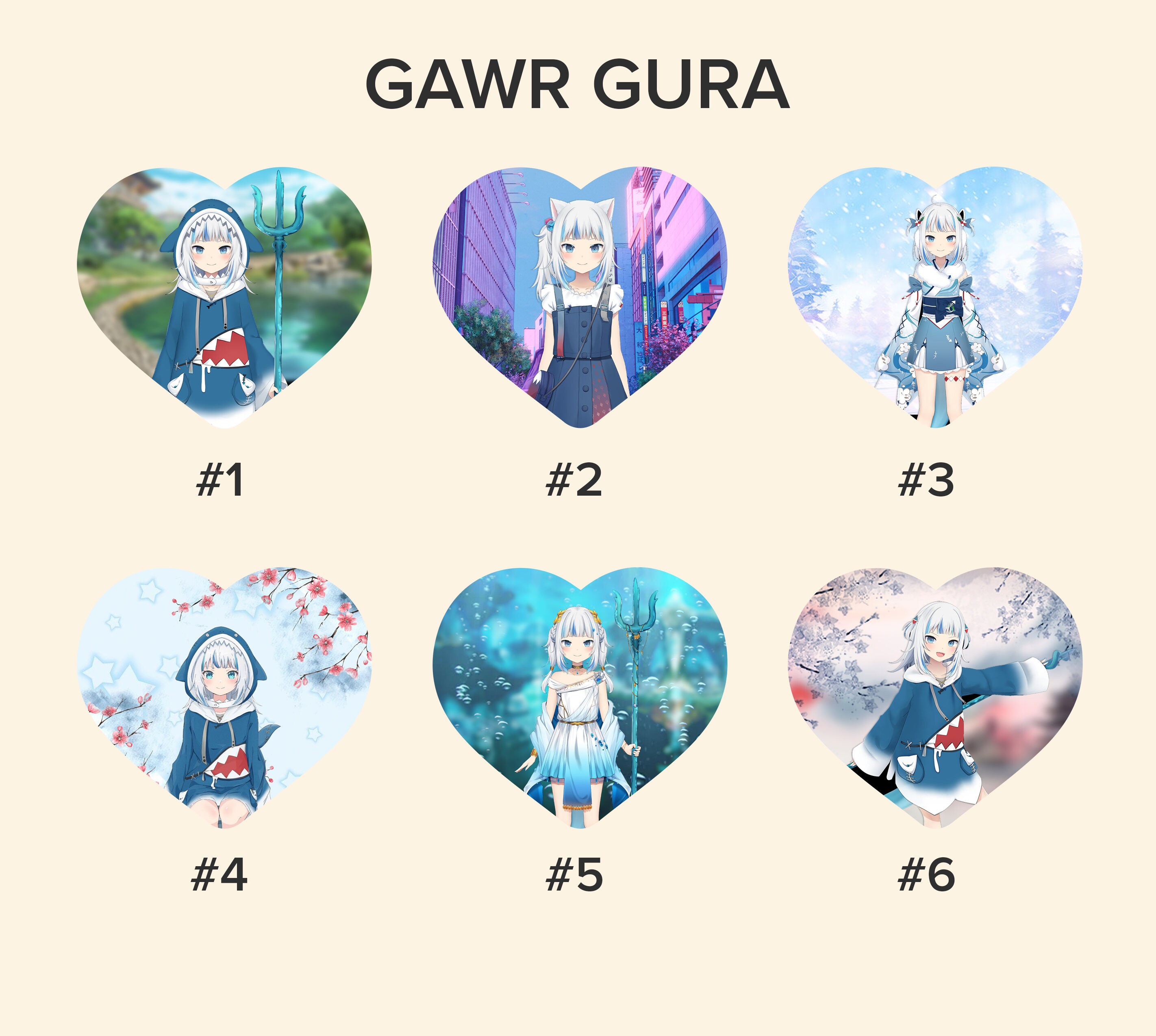 VTUBER GAWR GURA Photo Picket / Fan With Ruffles - Etsy