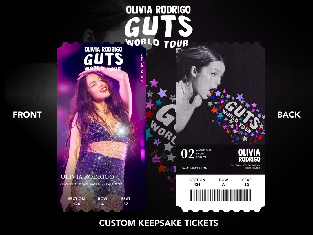 Olivia Rodrigo guts World Tour Custom Physical Memento Souvenir ...