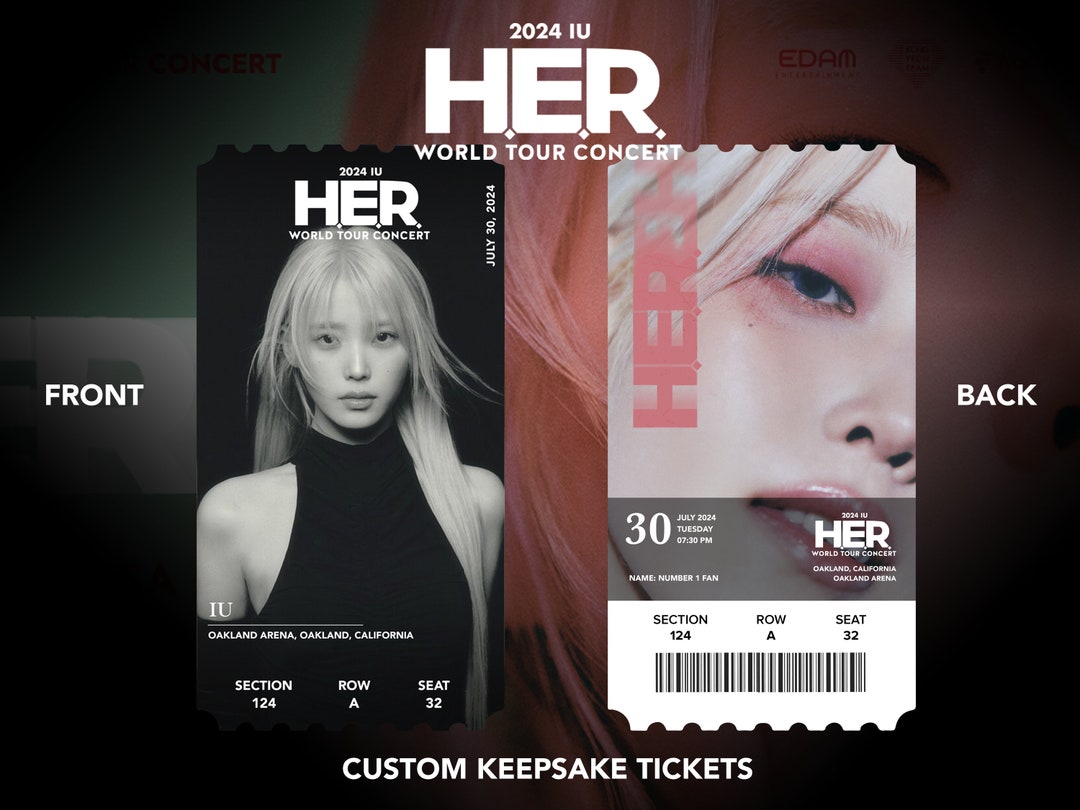 IU World Tour "h.e.r." Custom Physical | Memento | Souvenir | Keepsake ...