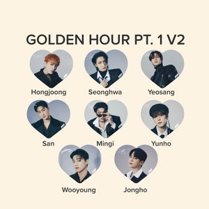 Ateez "golden Hour Pt. 1" Photo KPOP Picket / Fan With Ruffles - Etsy