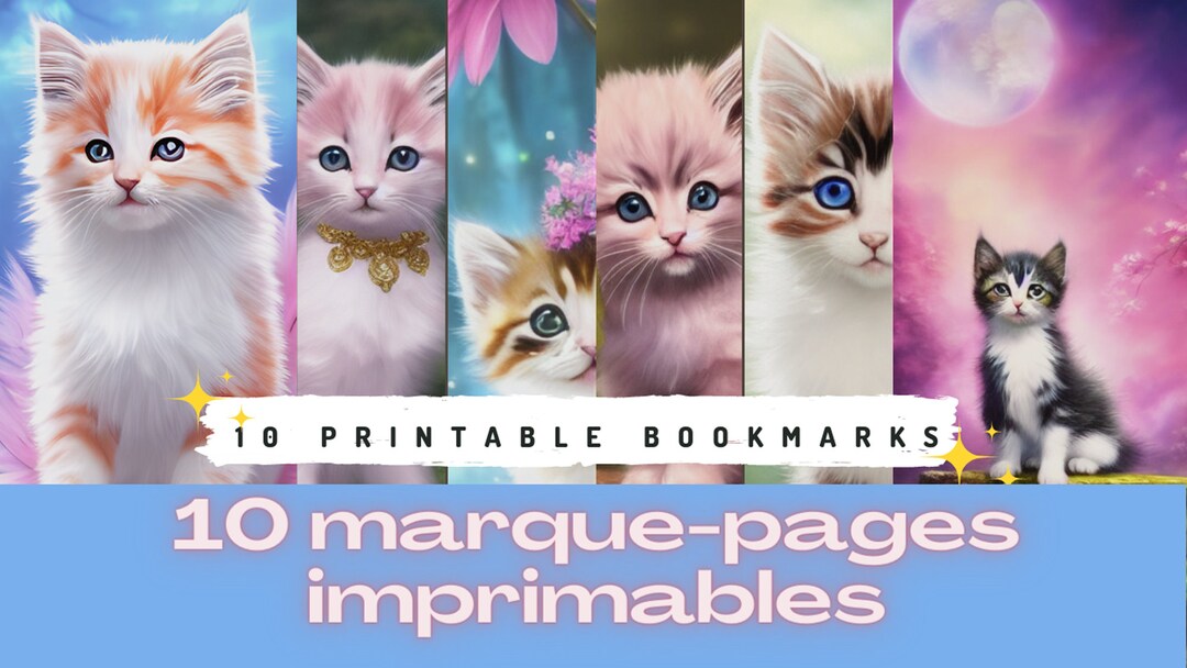 Set of 10 Printable Bookmarks 2x6 Inches, Bookmarks for Your Books ...