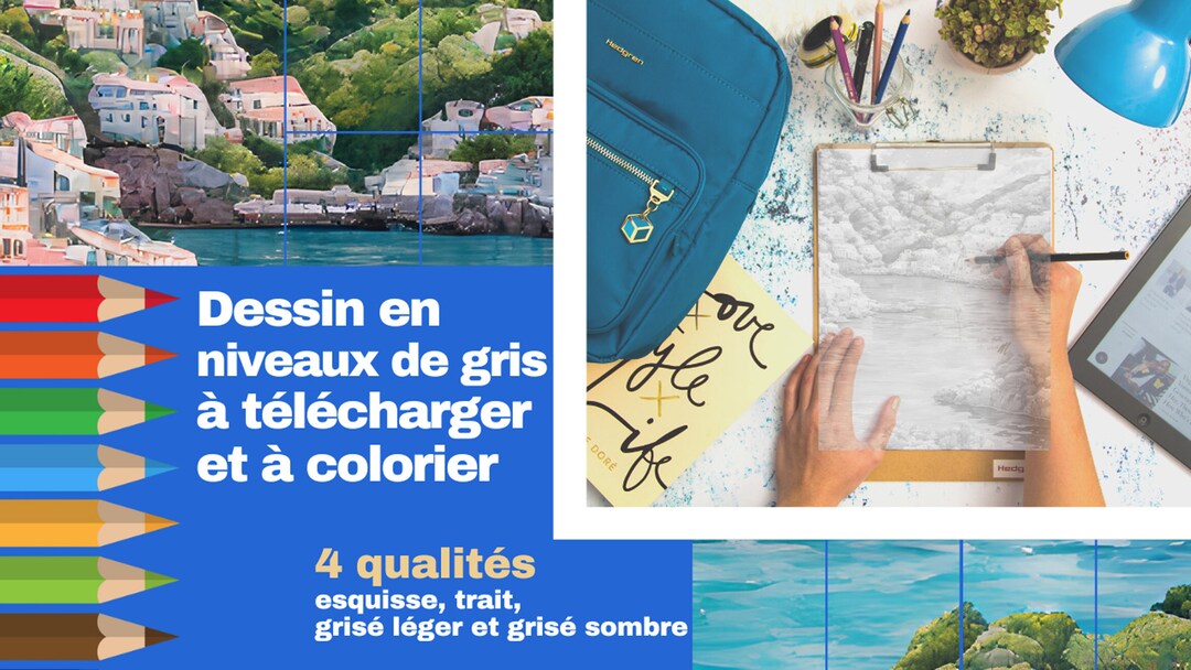 Grayscale Drawing to Color PDF Downloadable and Printable at Will 4 ...