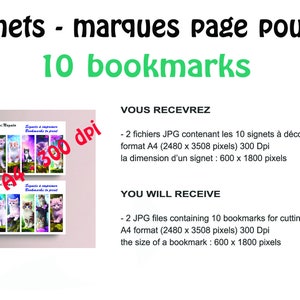 Set of 10 Printable Bookmarks 2x6 Inches, Bookmarks for Your Books ...