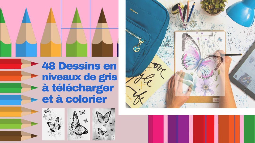 48 Grayscale Drawings to Color - JPG Downloadable and Printable at Will ...