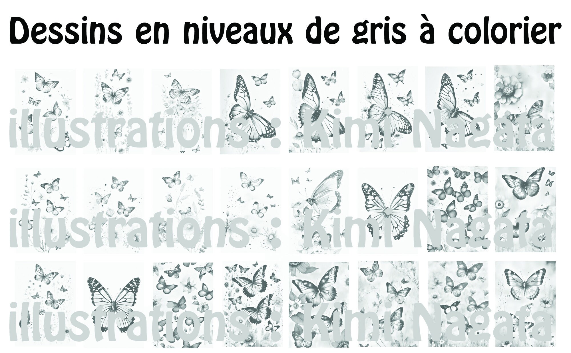48 Grayscale Drawings to Color - JPG Downloadable and Printable at Will ...