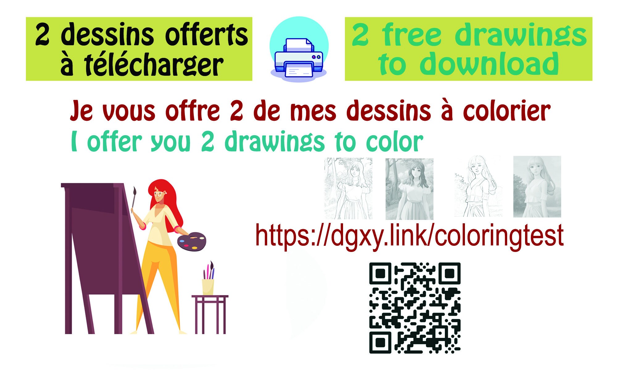 Dibujo para colorear en escala de grises PDF descargable e imprimible a ...