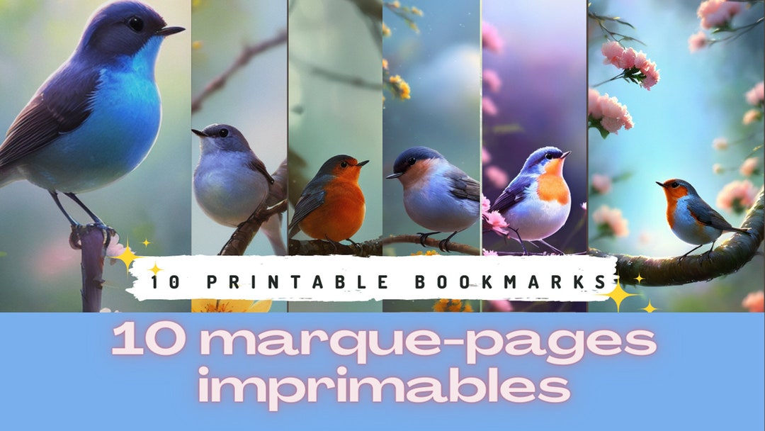 Set of 10 Printable Bookmarks 2x6 Inches, Bookmarks for Your Books ...