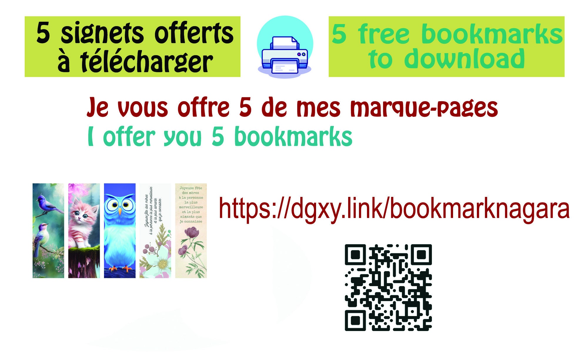 Set of 10 Printable Bookmarks 2x6 Inches Bookmarks for Your - Etsy