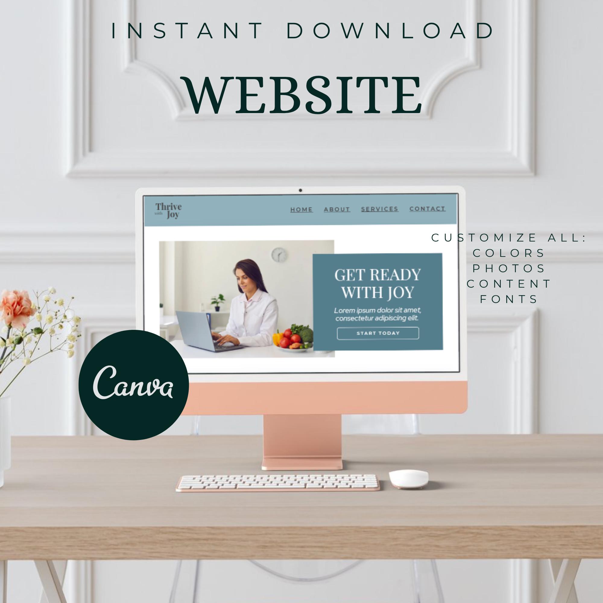 Health Coach Canva Website Template | Wellness Coach Website Template ...