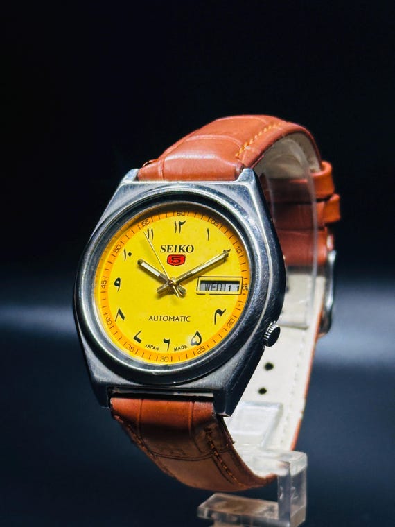 Rare Vintage Seiko 5 Automatic Arabic yellow Dial, S… - Gem