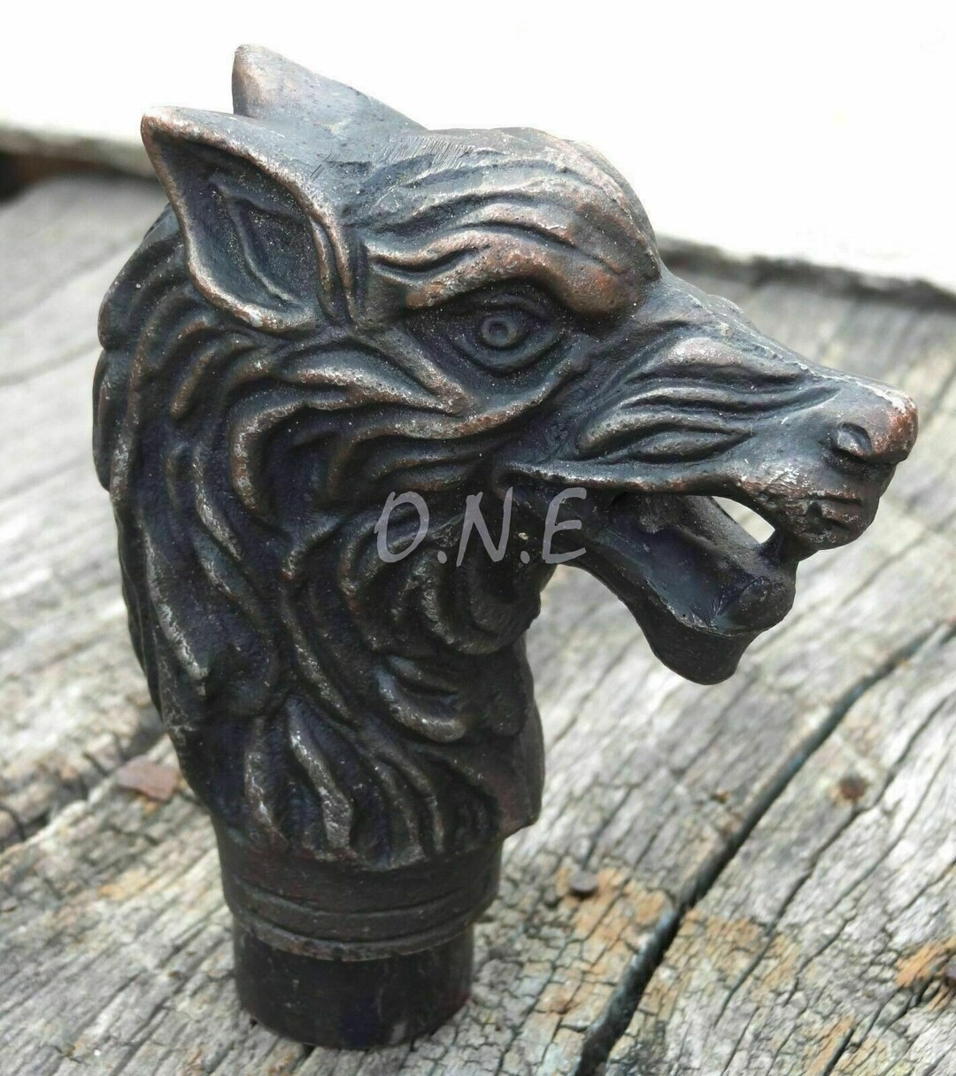 Antique Wolf Head Handle Only for Cane Walking Stick Amazing Vintage ...