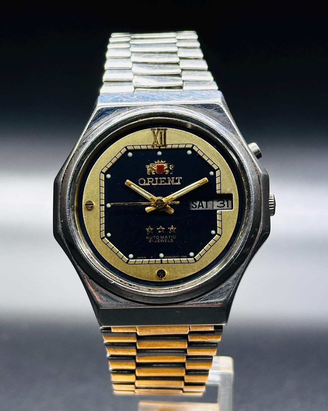 Rare Vintage Orient Crystal 21 Jewels Automatic ,gold -blue Dial, CLA ...