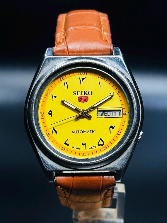 Rare Vintage Seiko 5 Automatic Arabic yellow Dial, S… - Gem