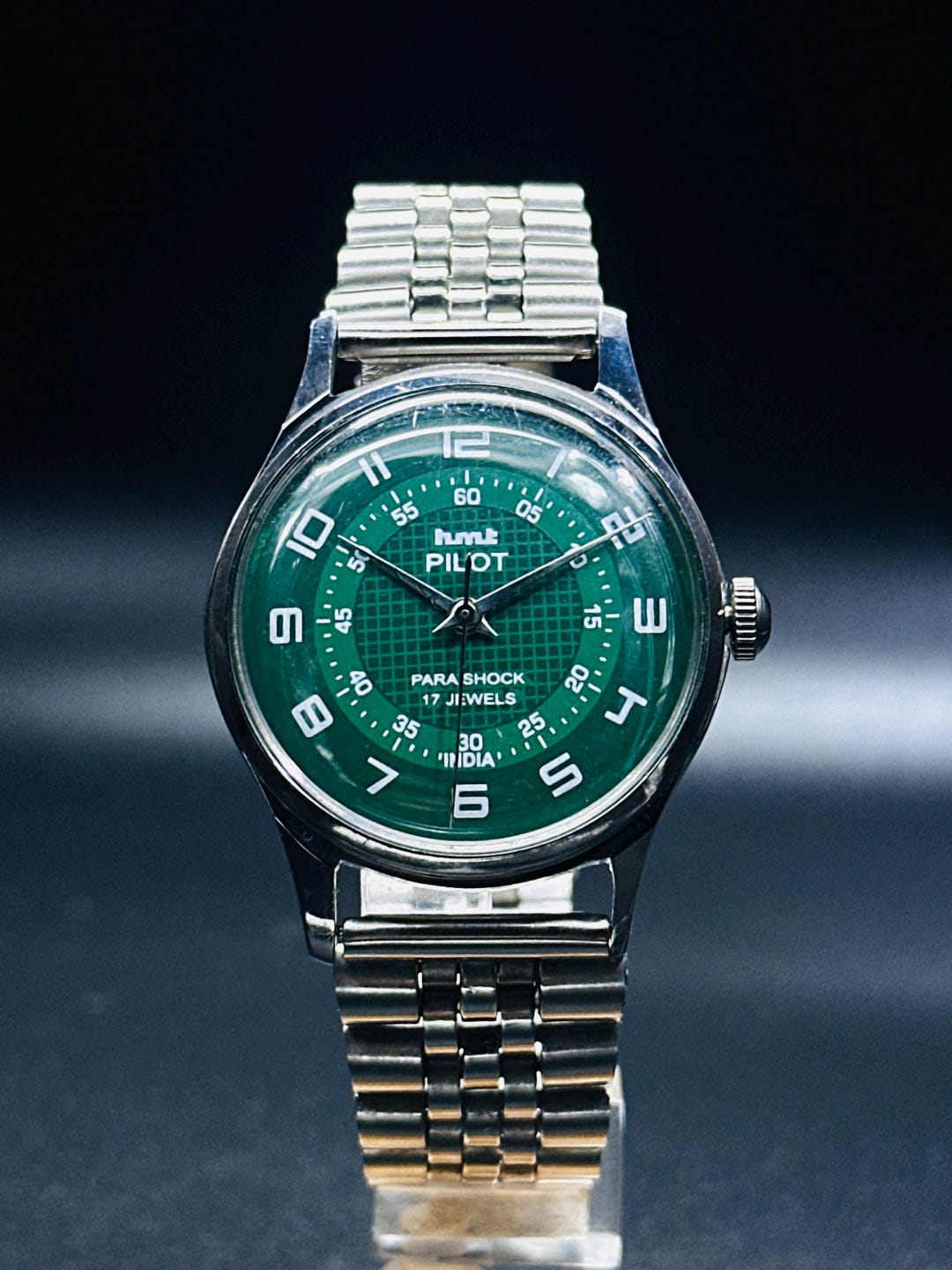 Rare Vintage HMT Pilot Watch Green Dial Hand Winding {self Winding} Men ...