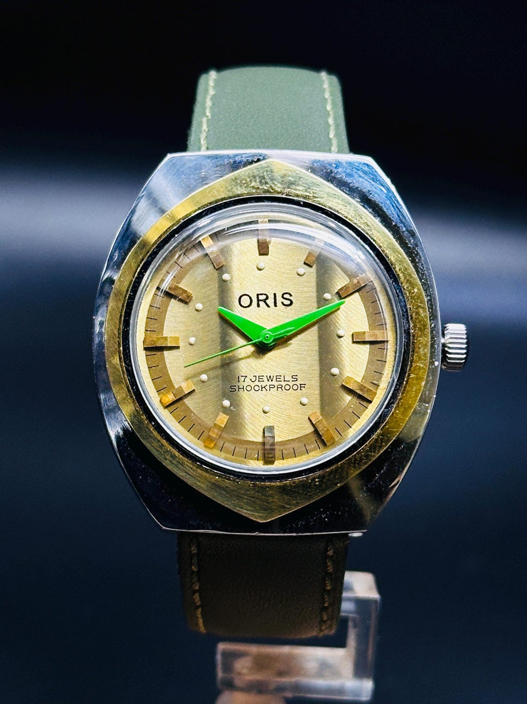 Rare Vintage Oris Gold Dial 17 Jewels FHF Movement ST-96 [self Winding ...