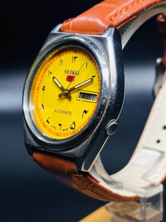 Rare Vintage Seiko 5 Automatic Arabic yellow Dial, S… - Gem