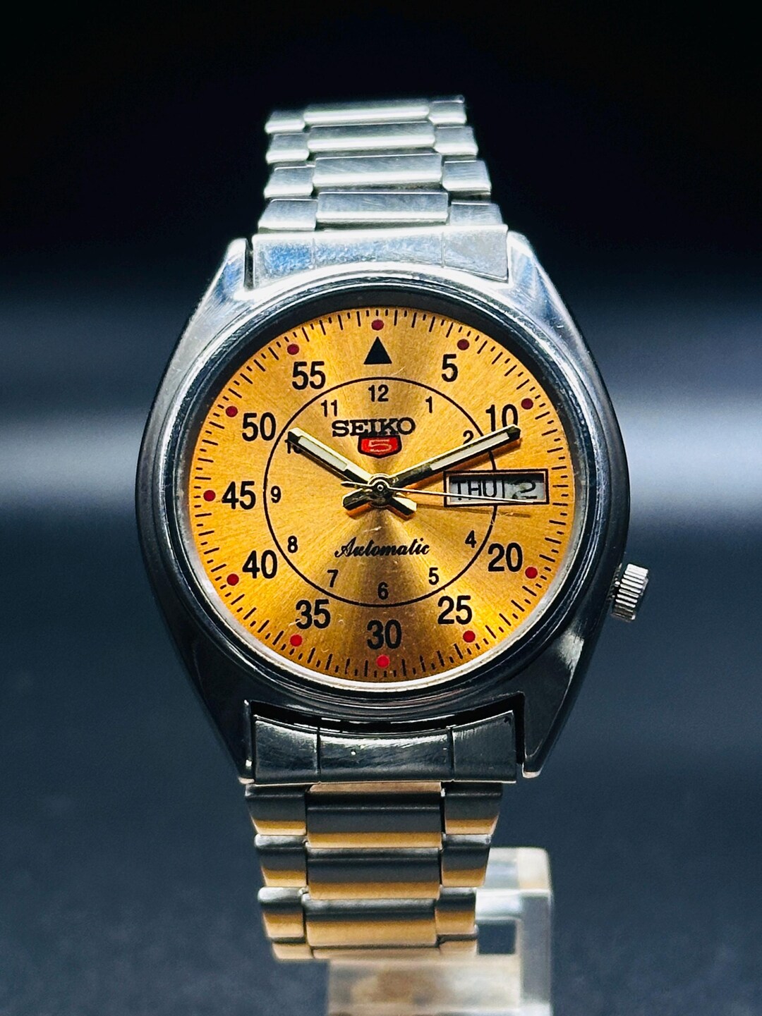 Rare Vintage Seiko 5 Automatic Copper Dial Silver Case Day/date Caliber ...