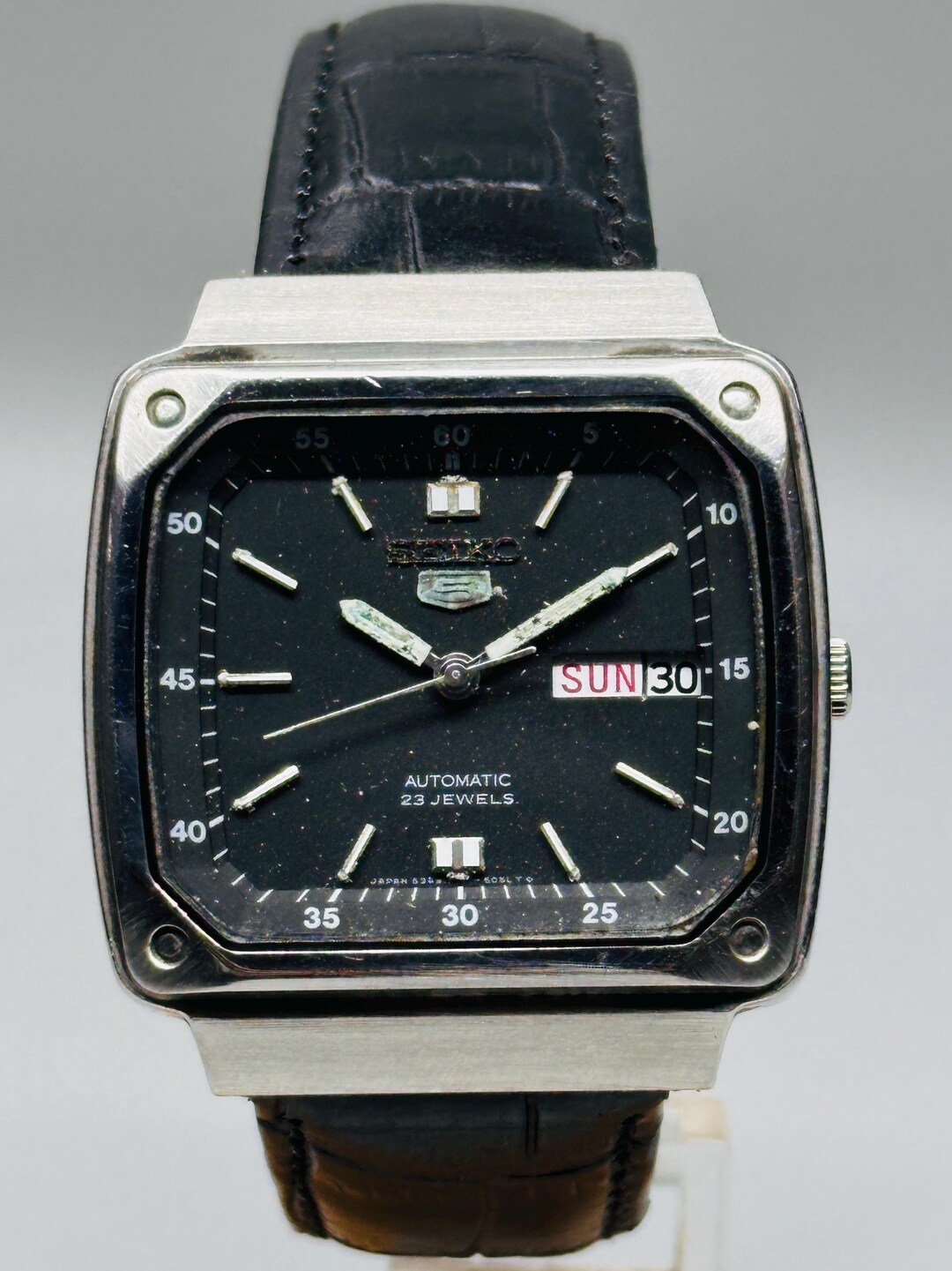 Rare Vintage Seiko 5 Automatic Grey Dial, Silver TV Case Only Date ...