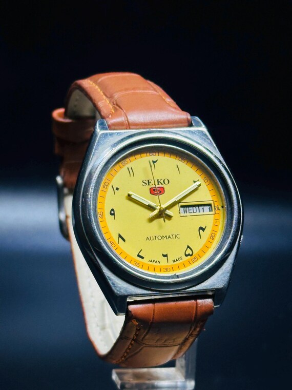 Rare Vintage Seiko 5 Automatic Arabic yellow Dial, S… - Gem