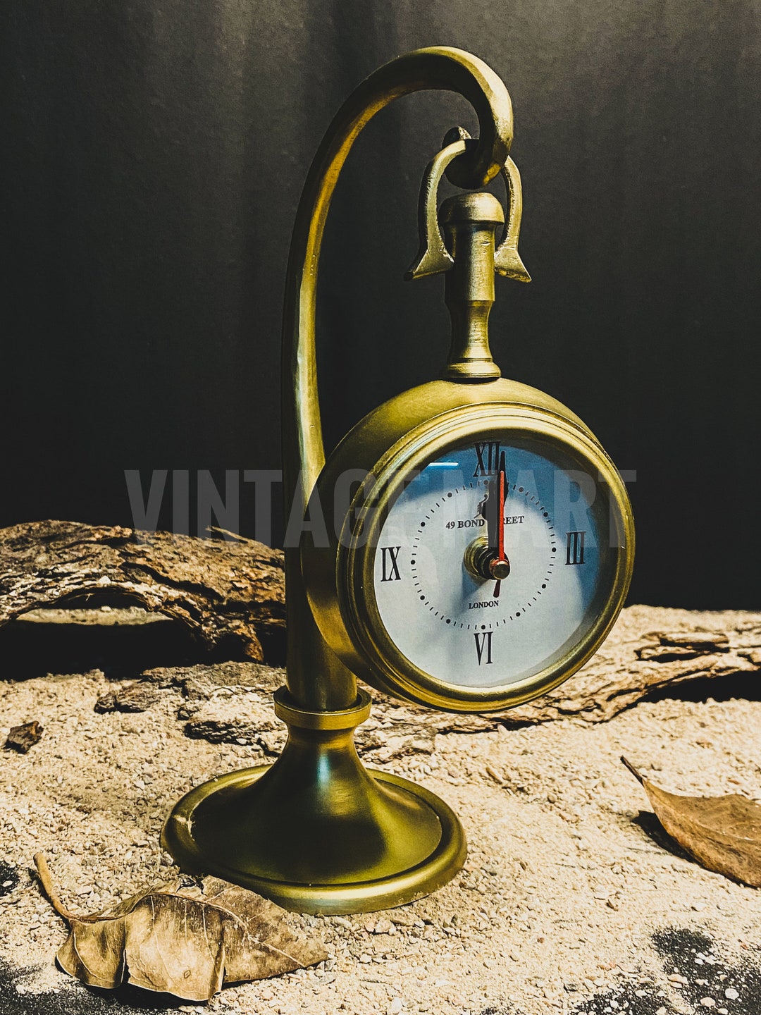 Brass Finish Victorian Vintage Desk Clock Brass Theme Christmas Shelf ...