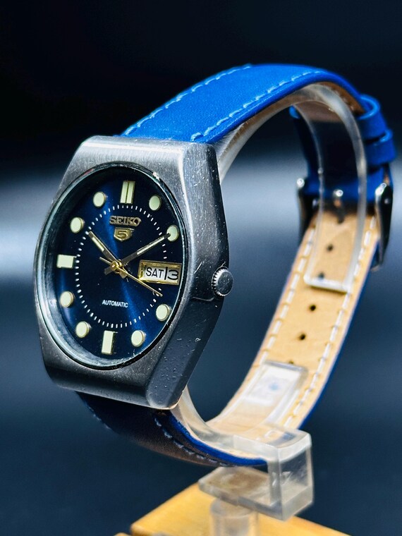 Rare Vintage Seiko 5 Automatic Blue Dial, Old Silver … - Gem