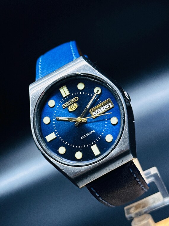 Rare Vintage Seiko 5 Automatic Blue Dial, Old Silver … - Gem