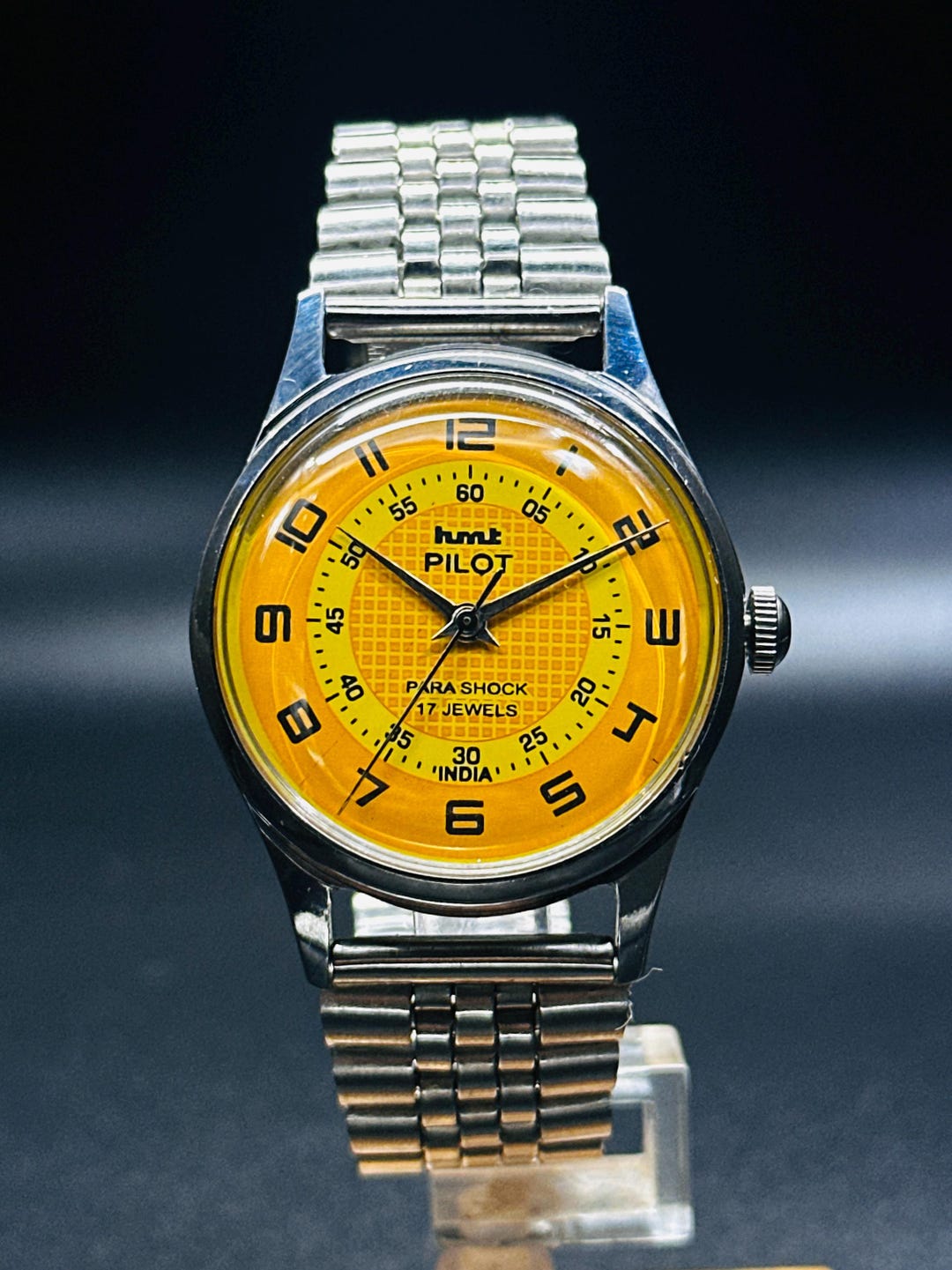 Vintage HMT Pilot Watch: Yellow Dial, 17 Jewels, Hand Winding - Etsy