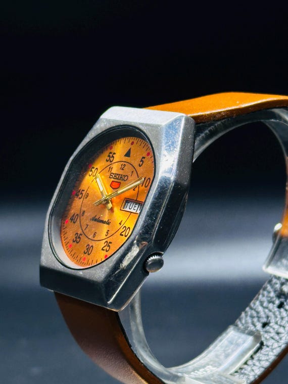 Rare Vintage Seiko 5 Automatic Copper Dial Silver Cas… - Gem