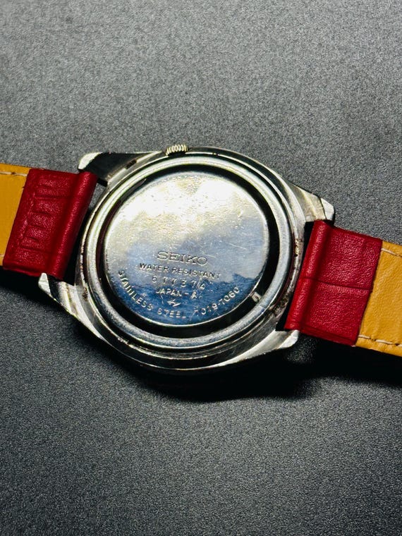 Vintage Seiko 5 Automatic White Racer Dial SilverCase… - Gem