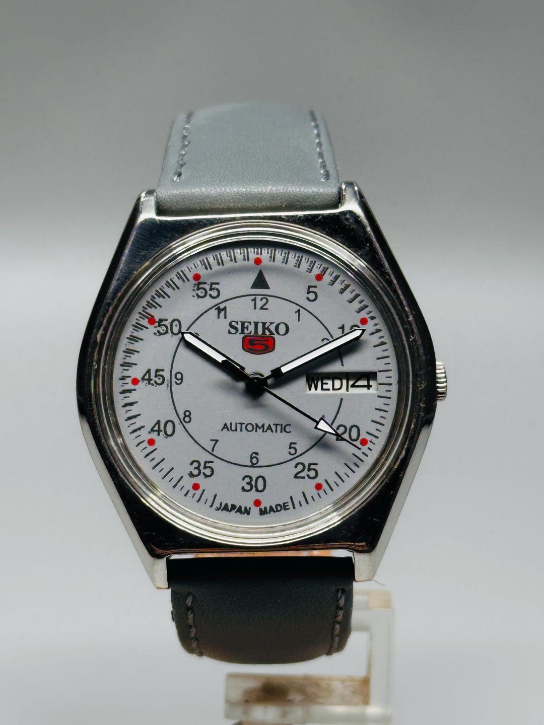 Rare Vintage Seiko 5 Automatic Racer Grey Dial ,silver Case Day/date ...