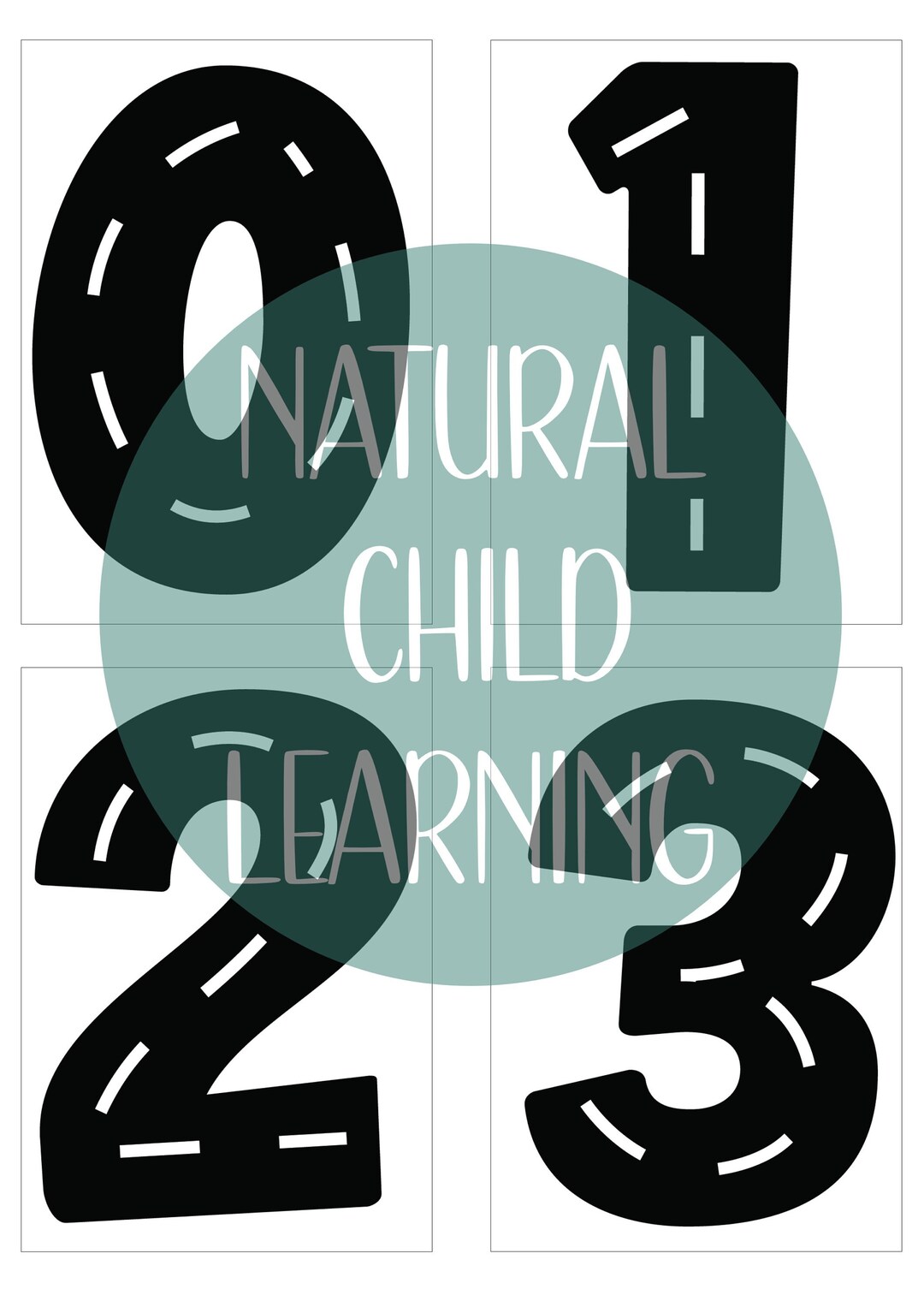 Race Track Number Cards, Number Flash Cards for Children, Car Track ...