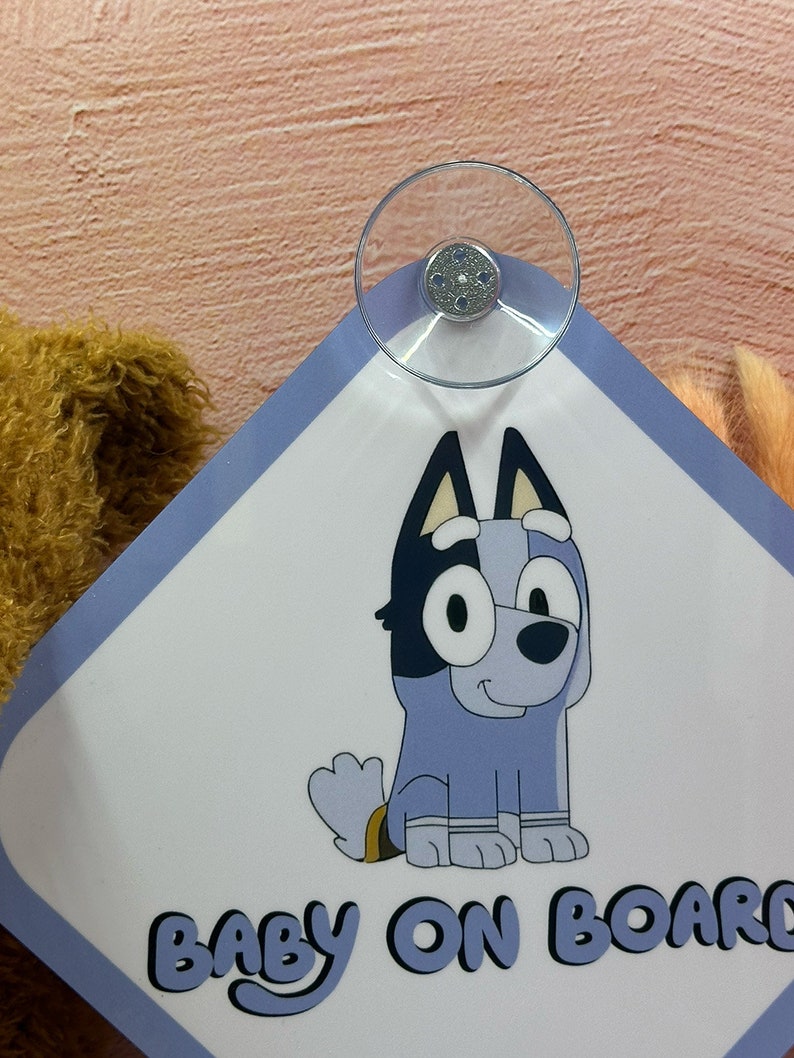 Bluey Baby on Board Sign Cute Aluminum Car Safety Warning Sign With ...