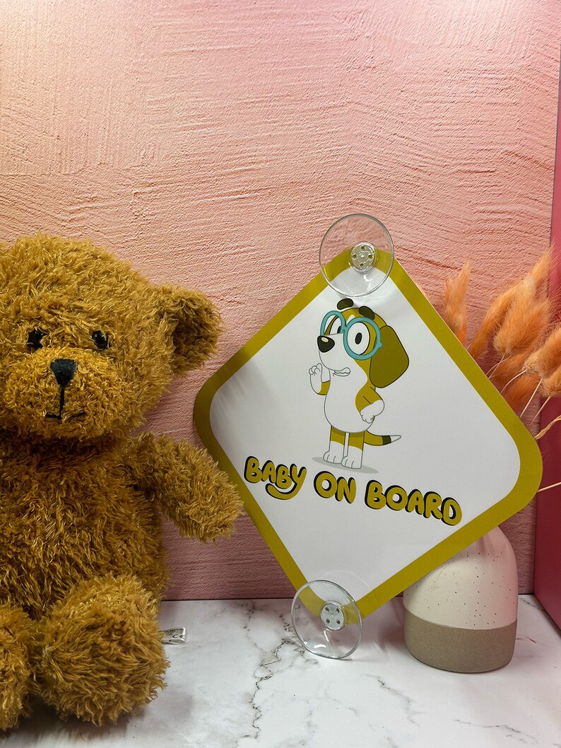 Bluey Baby on Board Sign With Honey Cute Aluminum Car Safety Warning ...