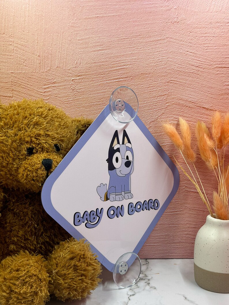 Bluey Baby on Board Sign Cute Aluminum Car Safety Warning Sign With ...