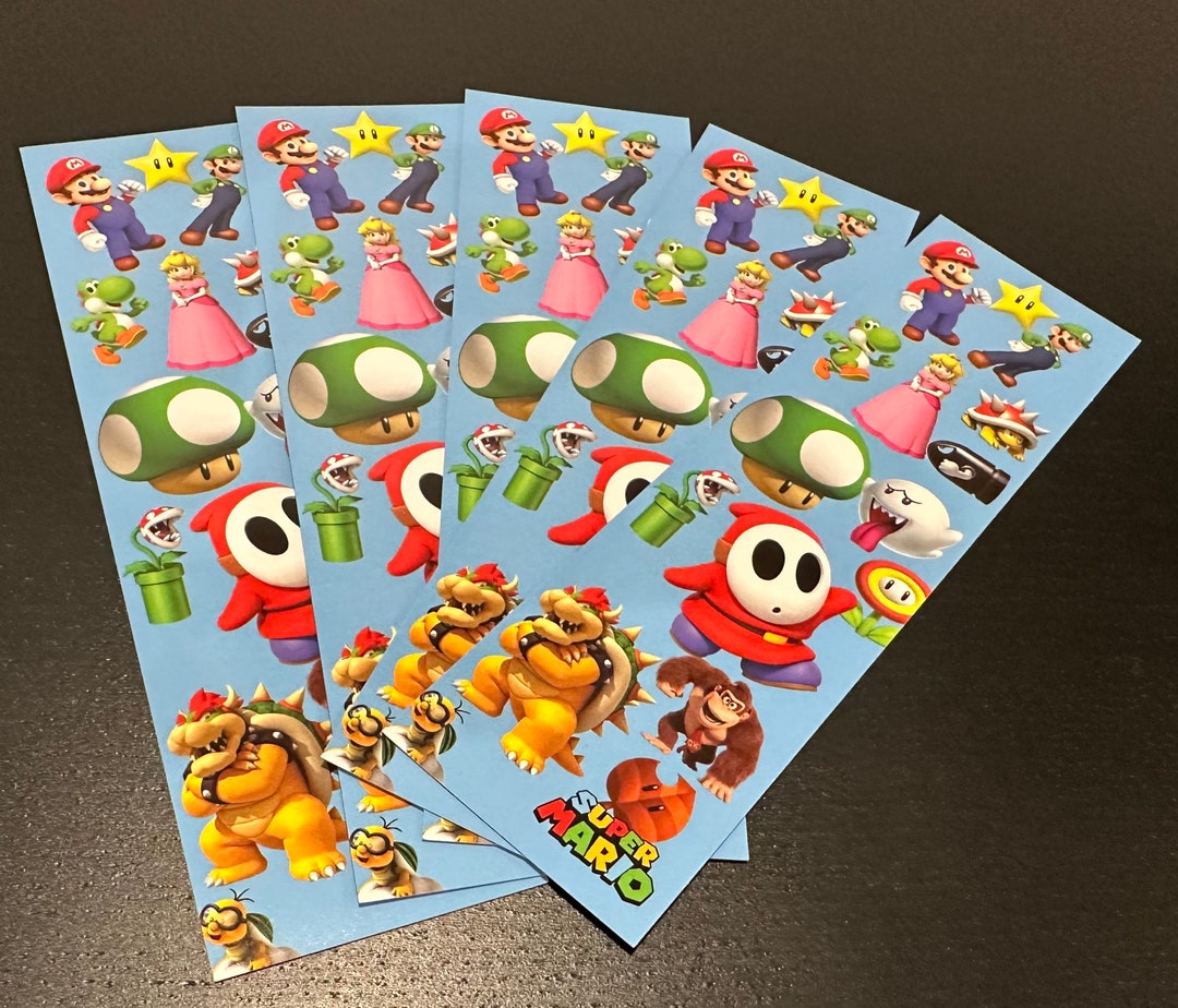 Super Mario Character Bookmark Set: 5 Charming Bookmarks for - Etsy