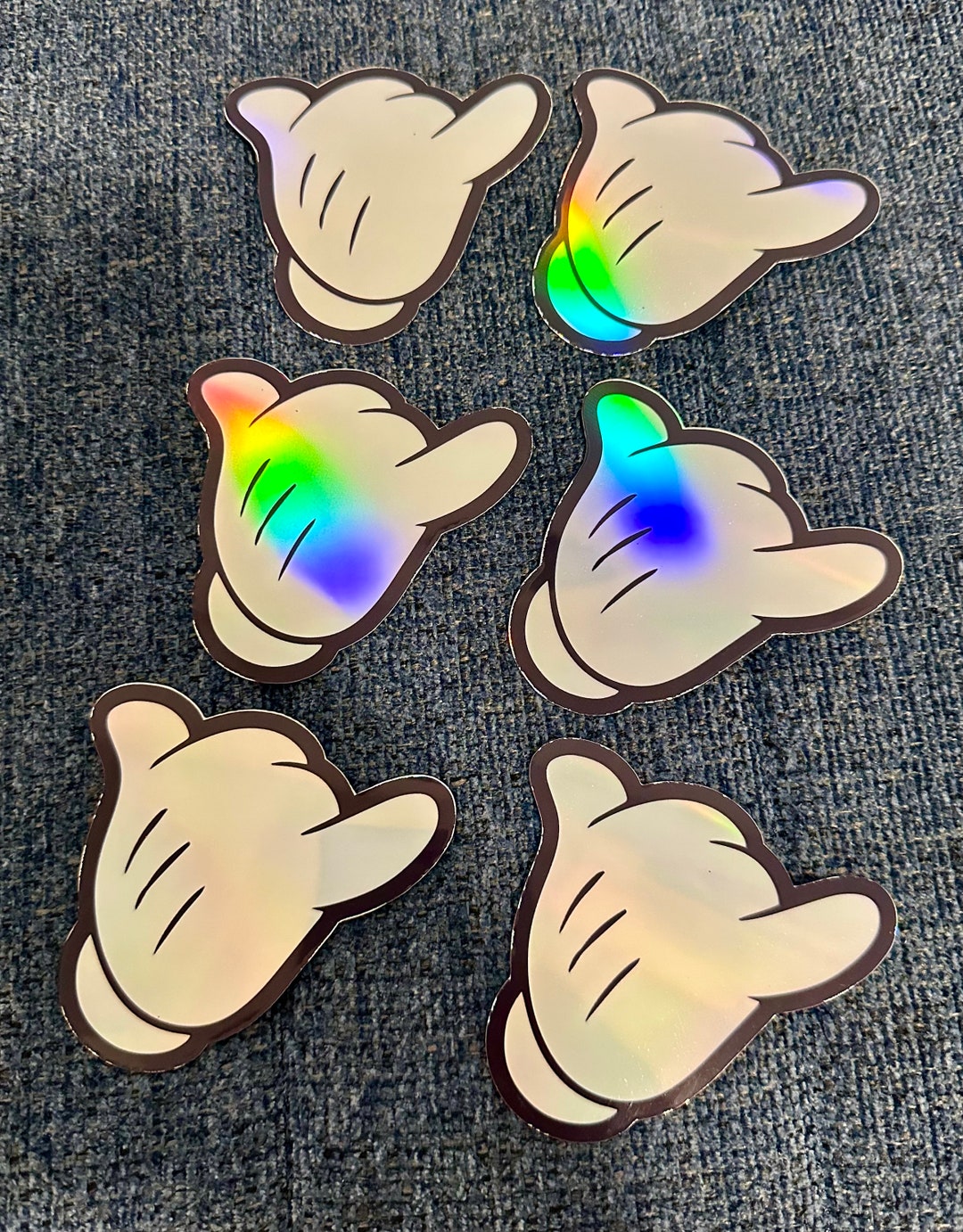 Mickeys Magic: 6 Holographic Hang Loose Stickers Free Shipping in the ...