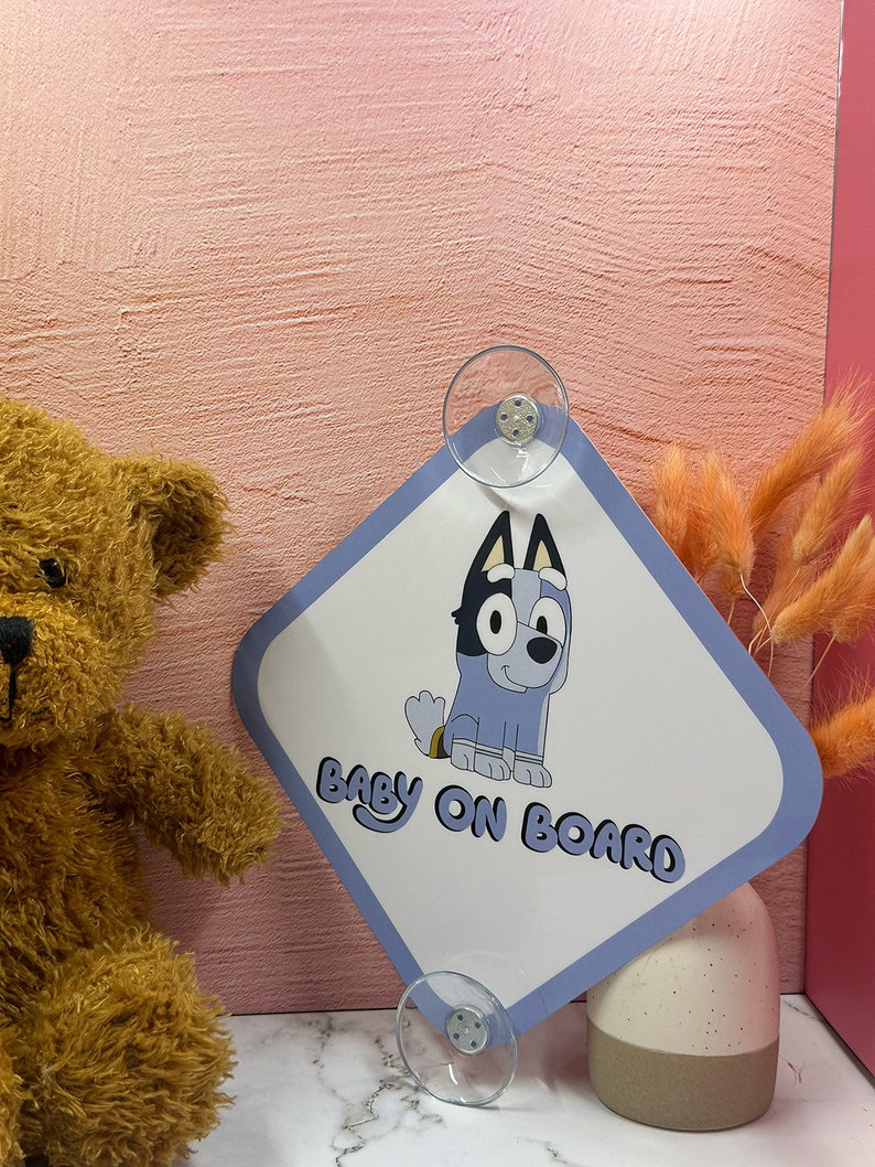 Bluey Baby on Board Sign Cute Aluminum Car Safety Warning Sign With ...