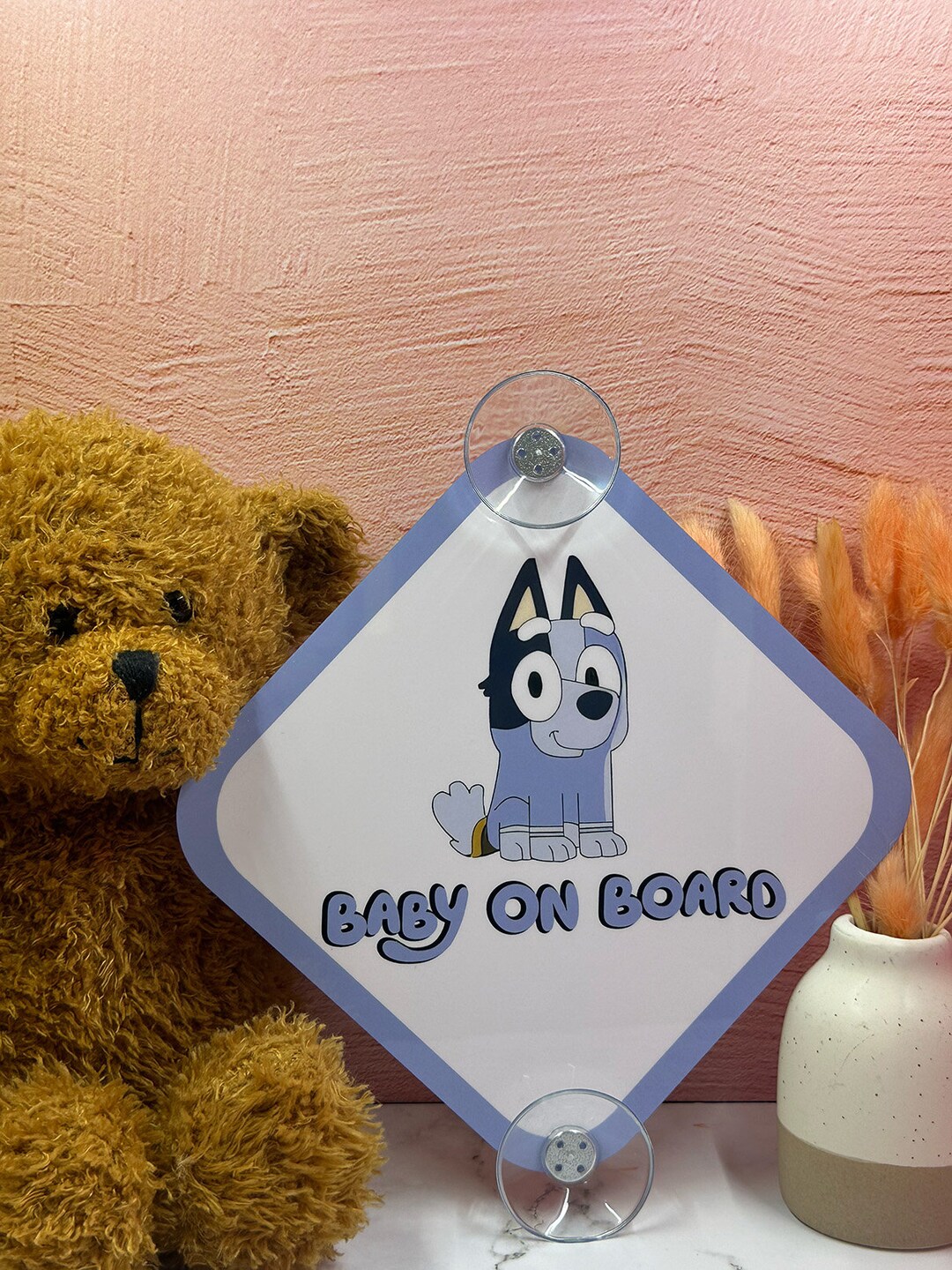 Bluey Baby on Board Sign Cute Aluminum Car Safety Warning Sign With ...