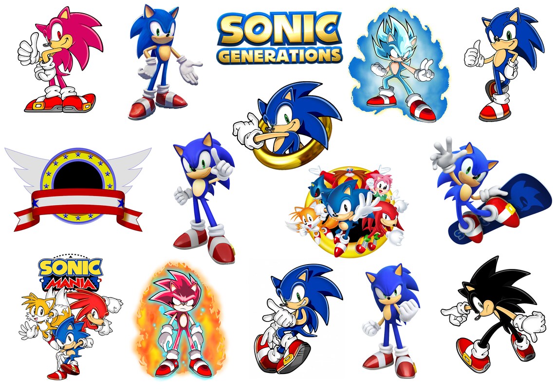 15 Pieces Sonic PNG Cut Files | İnstrument | Instant Download - Etsy