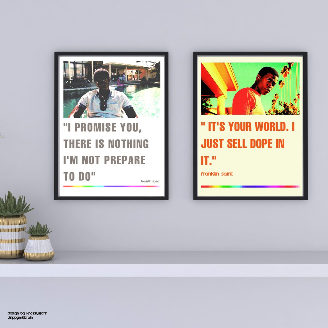 Snowfall Franklin Saint Damson Idris Digital Print Poster Wall Art Set ...