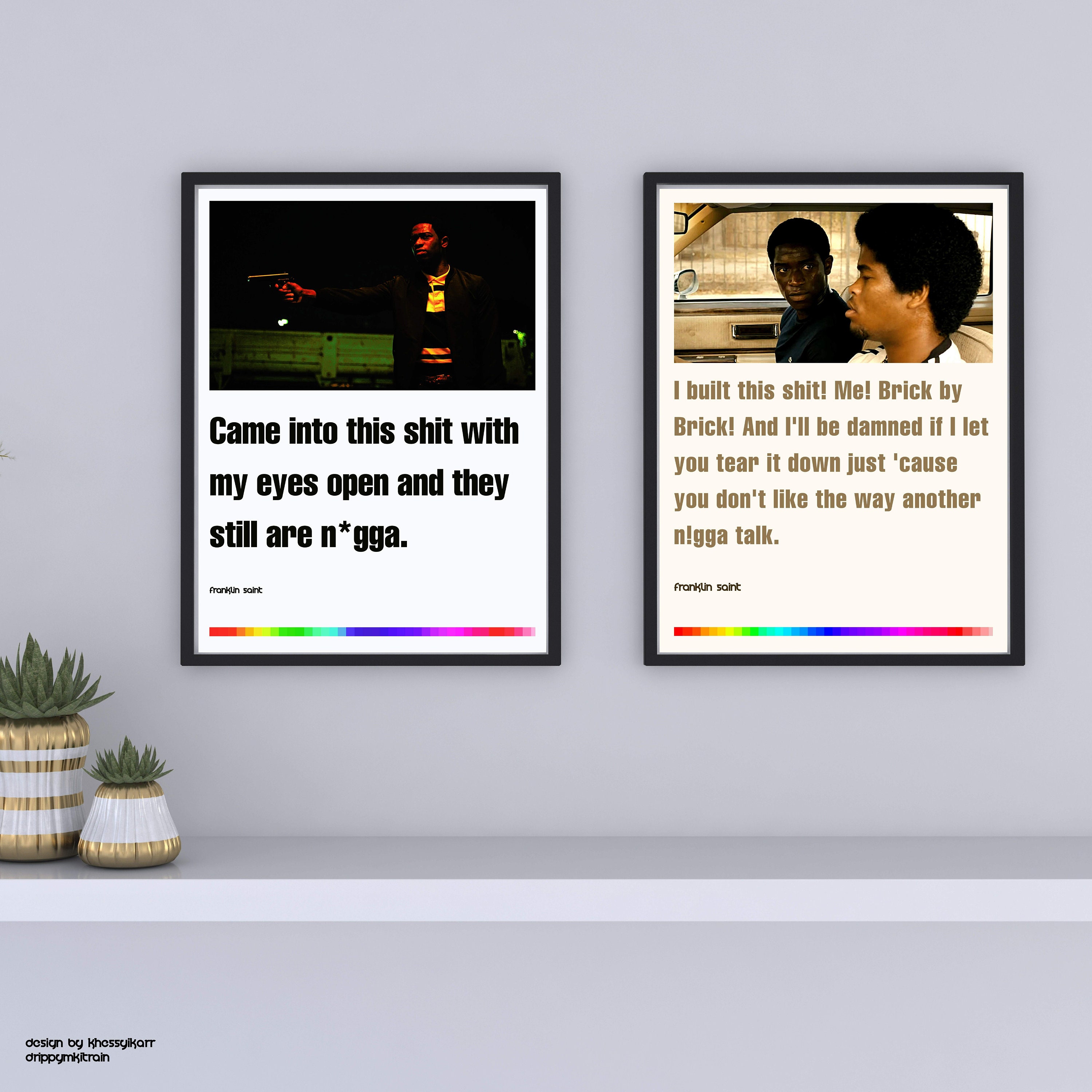 Snowfall Franklin Saint Damson Idris Digital Print Poster Wall Art Set ...