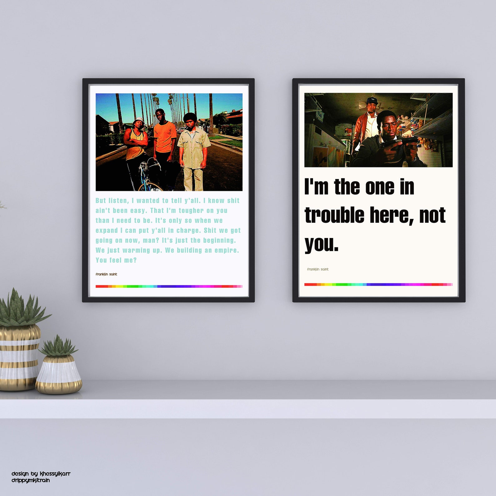 Snowfall Franklin Saint Damson Idris Digital Print Poster Wall Art Set ...