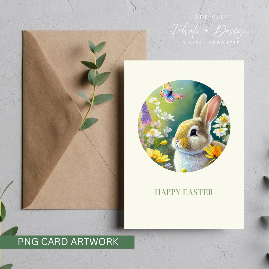 Happy Easter Printable Card Instant Download PNG Easter Eggs Card ...
