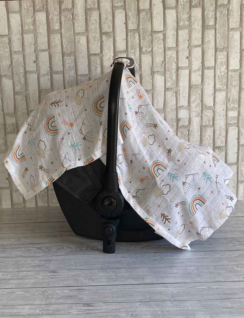 Muslin Baby Stroller Cover , Muslin Car Seat Canopy , Muslin Car Seat ...